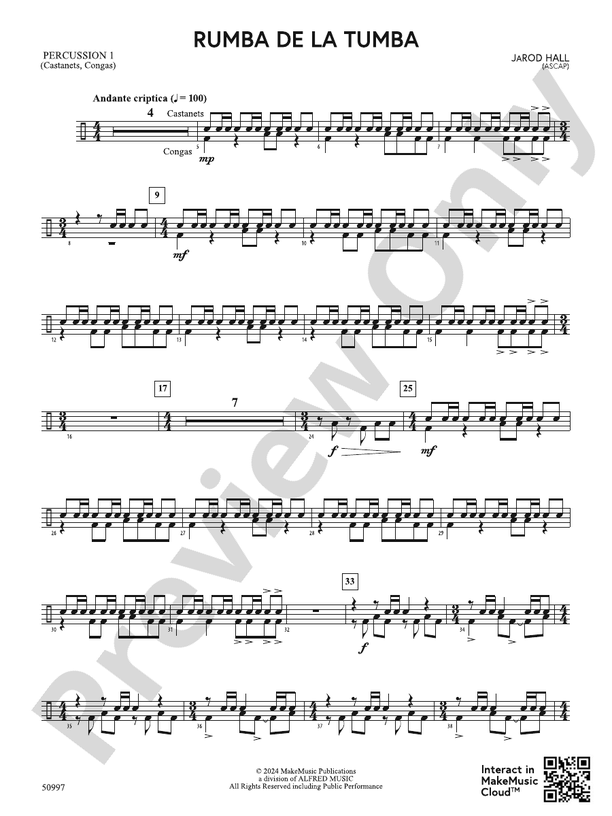 Rumba de la Tumba: 1st Percussion: 1st Percussion Part - Digital Sheet ...