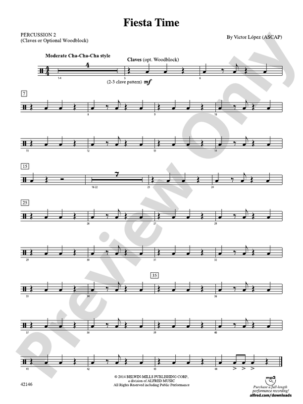 Fiesta Time: 2nd Percussion: 2nd Percussion Part - Digital Sheet Music ...