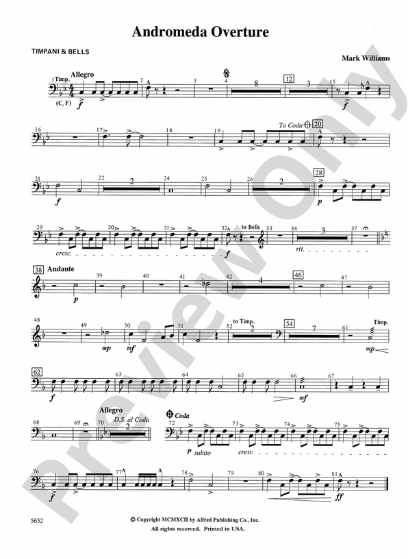 Andromeda Overture: Timpani: Timpani Part - Digital Sheet Music Download