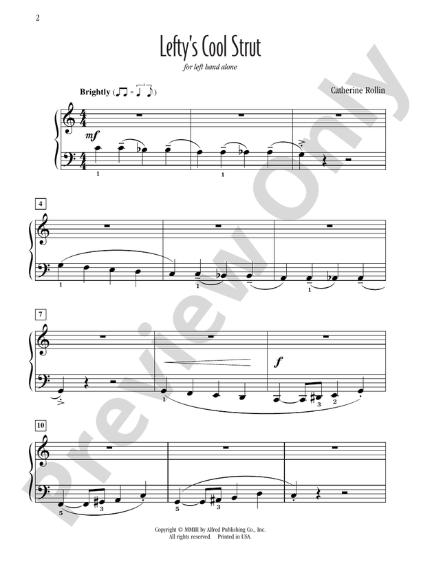 Lefty's Cool Strut - Piano Solo: Piano: Catherine Rollin - Digital ...