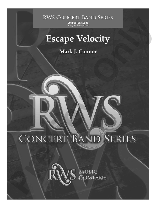 Escape Velocity: Concert Band Conductor Score & Parts: Mark J. Connor - Digital Sheet Music Download