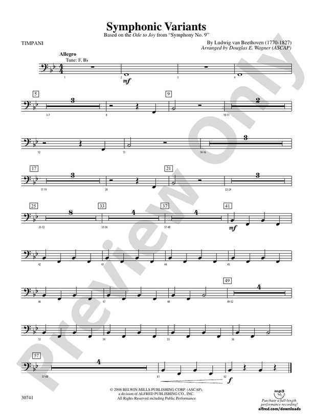 Symphonic Variants (Based on "Ode to Joy" from Symphony No. 9): Timpani ...