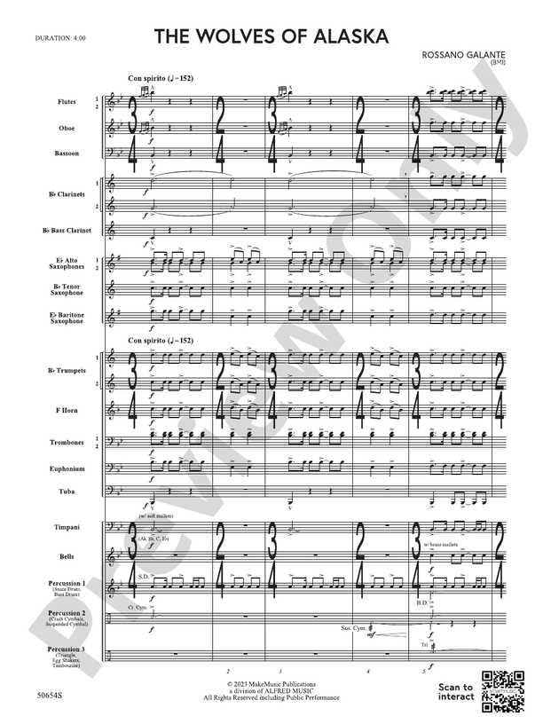 The Wolves of Alaska: Concert Band Conductor Score & Parts: Rossano ...