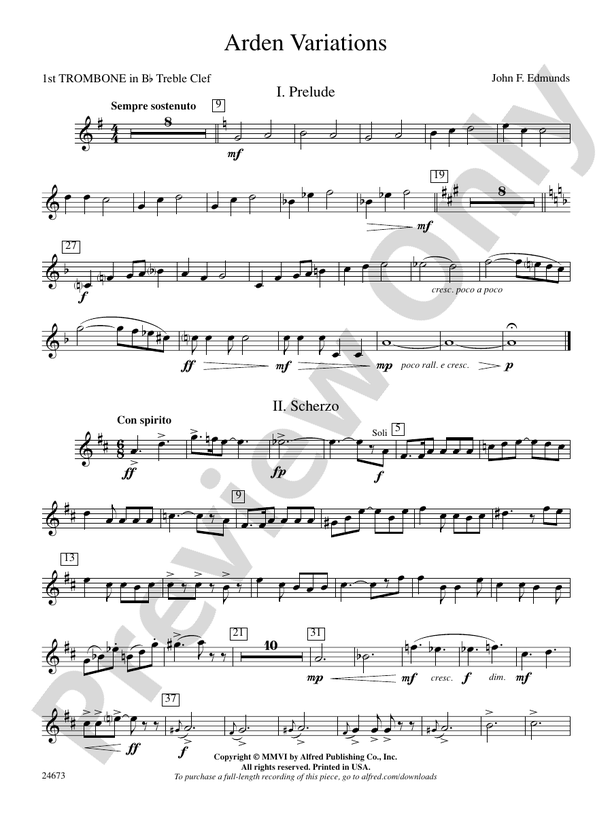 Arden Variations: (wp) 1st B-flat Trombone T.C.: (wp) 1st B-flat ...