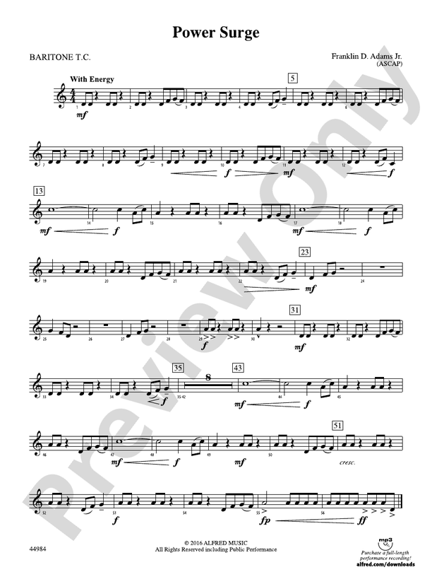 Power Surge: Baritone T.C.: Baritone T.C. Part - Digital Sheet Music ...