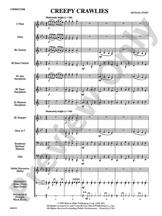 Creepy Crawlies: Score: Concert Band Score - Digital Sheet Music Download