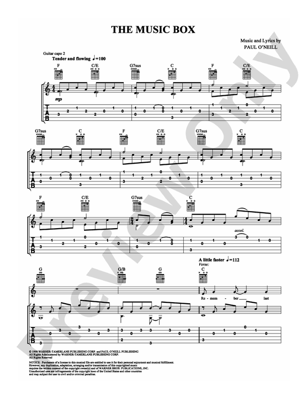 The Music Box: Guitar TAB: Trans-Siberian Orchestra - Digital Sheet ...