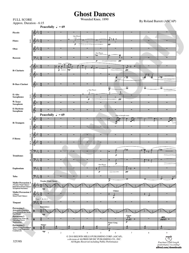 Ghost Dances Concert Band Conductor Score And Parts Roland Barrett