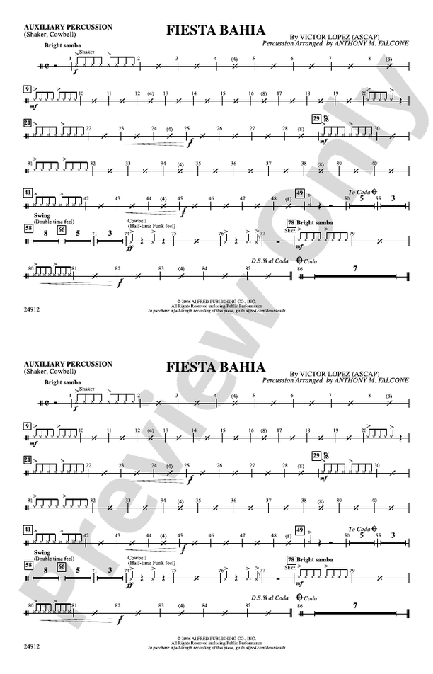 Fiesta Bahia: Auxiliary Percussion: Auxiliary Percussion Part - Digital ...