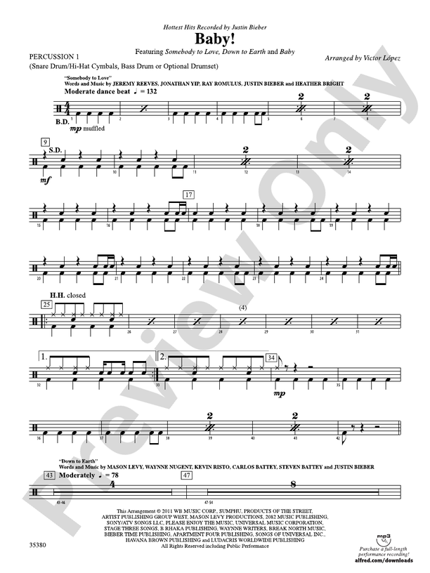 Baby!: 1st Percussion: 1st Percussion Part - Digital Sheet Music Download