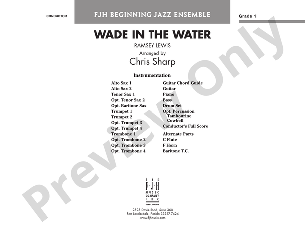 Wade in the Water: Score: Jazz Ensemble Score: Ramsey Lewis - Digital ...