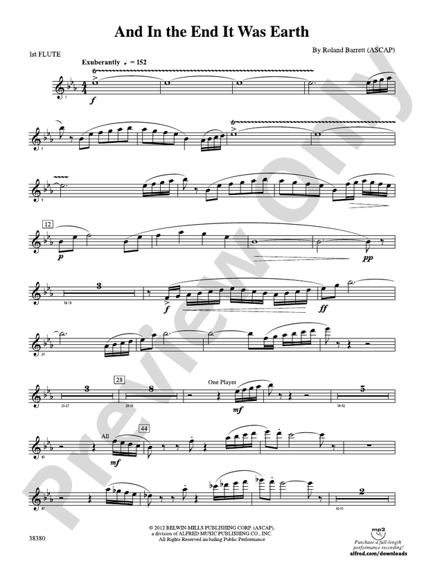 And in the End It Was Earth: Flute: Flute Part - Digital Sheet Music ...