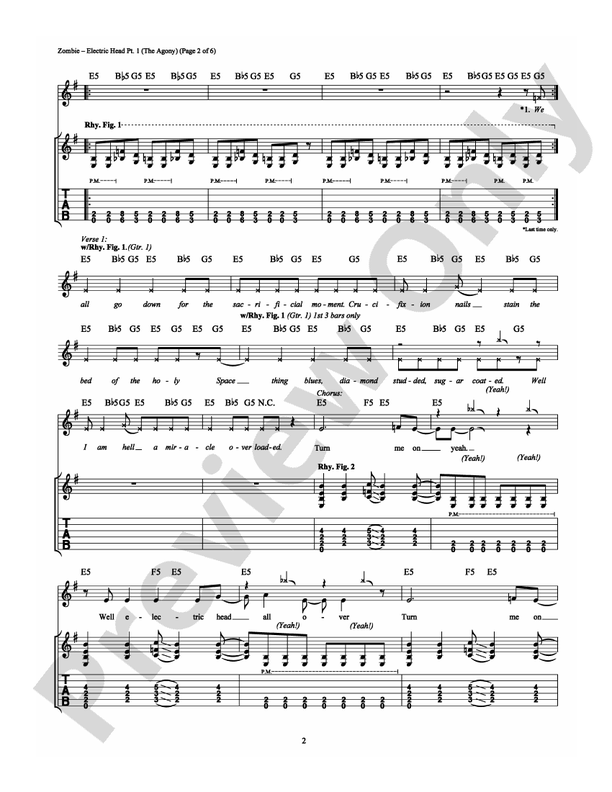 Electric Head Pt. 1 (The Agony): Guitar TAB: White Zombie - Digital ...