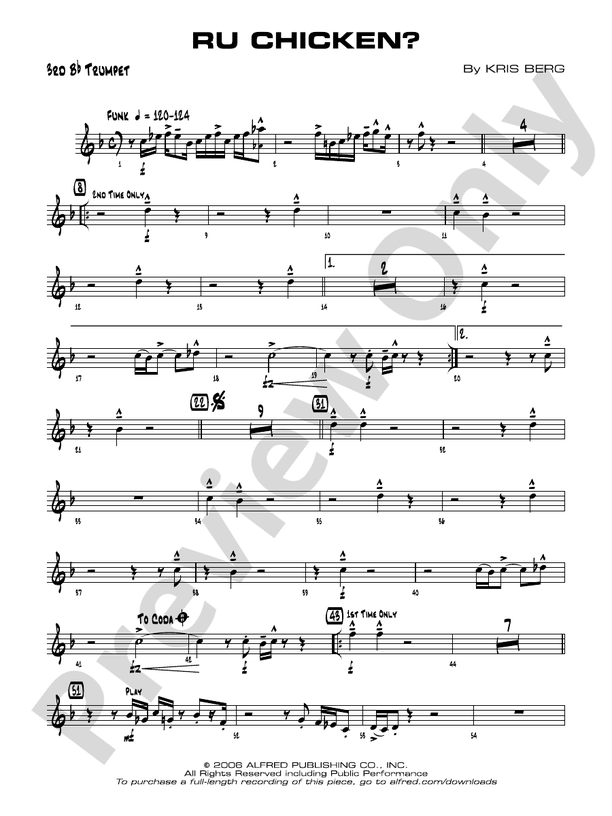 R U Chicken?: 3rd B-flat Trumpet: 3rd B-flat Trumpet Part - Digital ...