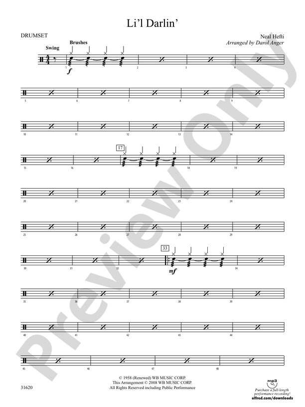 Li'l Darlin': Drums: Drums Part - Digital Sheet Music Download