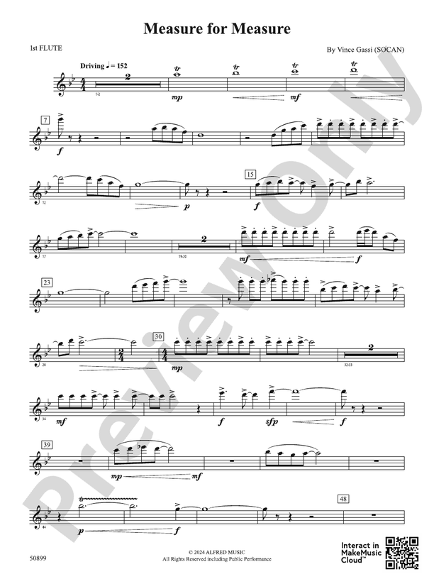Measure for Measure: Flute: Flute Part - Digital Sheet Music Download