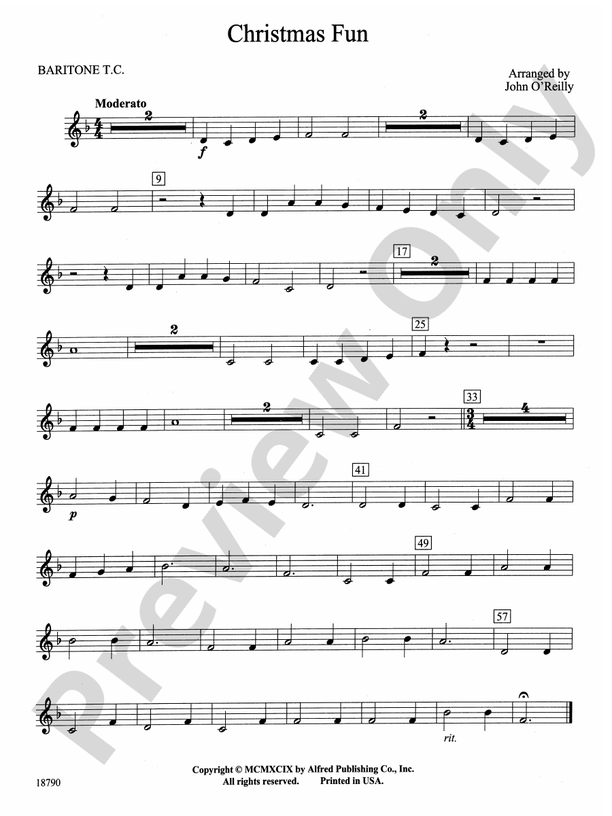 Christmas Fun: Baritone T.C.: Baritone T.C. Part - Digital Sheet Music ...
