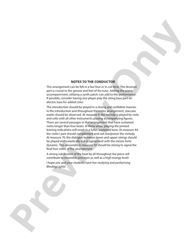 Blinding Lights: Score: String Orchestra Score - Digital Sheet Music ...