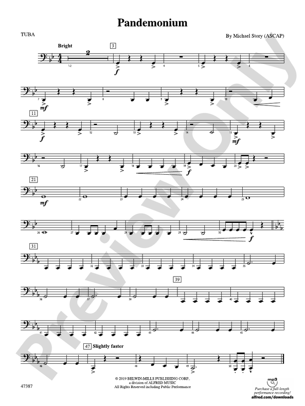 Pandemonium: Tuba: Tuba Part - Digital Sheet Music Download