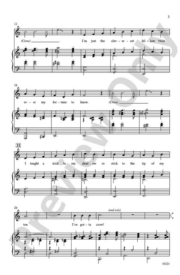 I've Gotta Crow (from the musical Peter Pan): 2-Part Choral Octavo ...