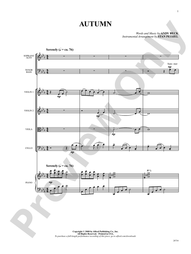 Autumn: Choral Octavo SoundPax: Andy Beck - Digital Sheet Music Download