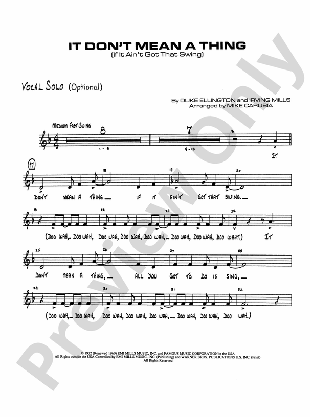It Don't Mean a Thing (If It Ain't Got That Swing): Vocal Solo: Vocal ...