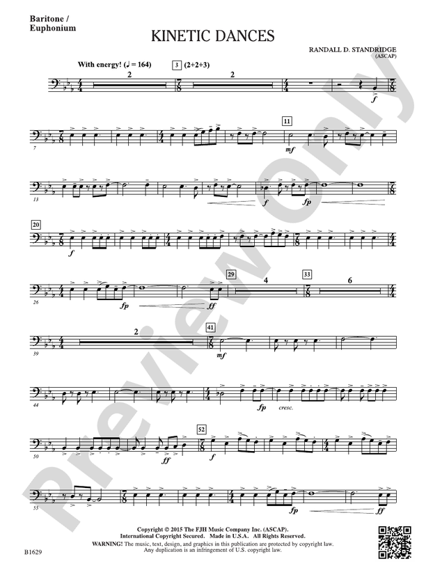 Kinetic Dances: Baritone / Euphonium: Baritone / Euphonium Part ...