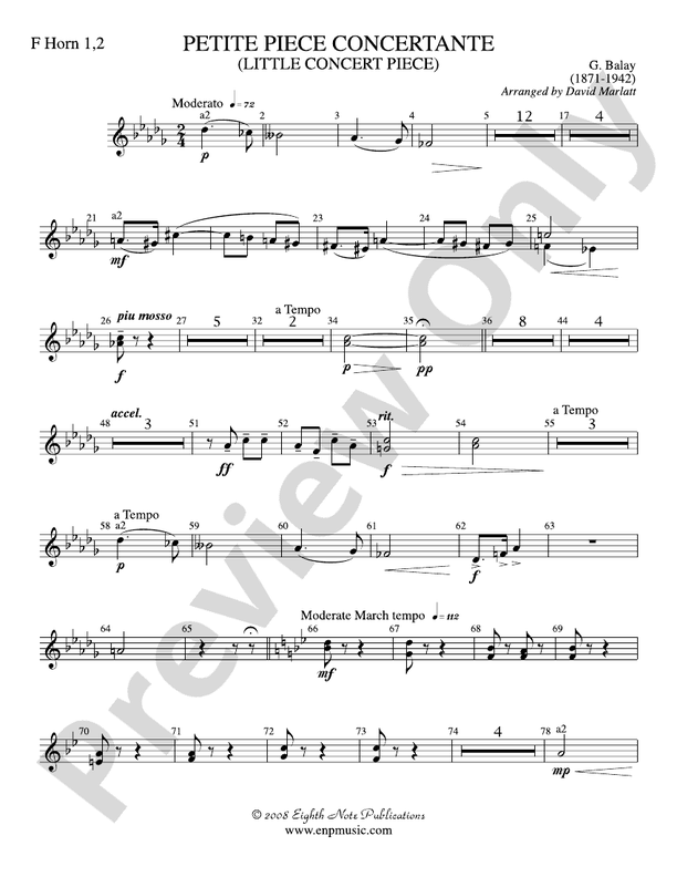 Petite Piece Concertante (Little Concert Piece) (Solo Cornet and ...