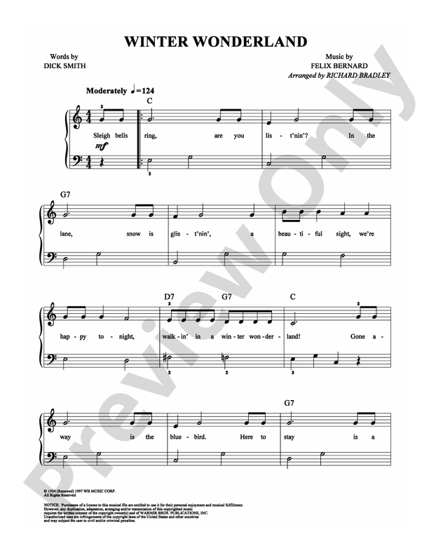 Winter Wonderland: Easy Piano: Felix Bernard - Digital Sheet Music Download