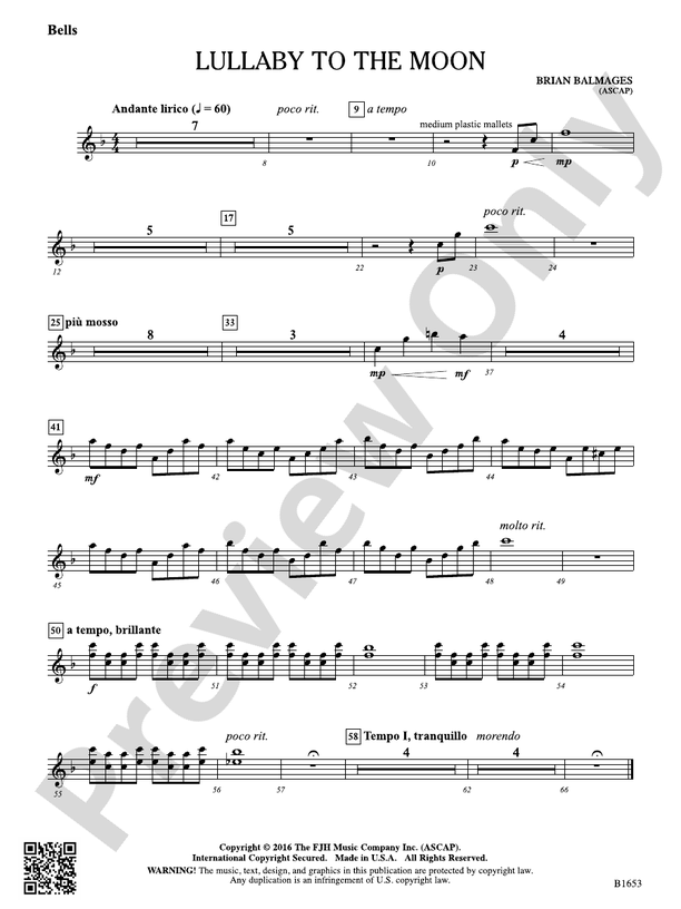 Lullaby to the Moon: Bells: Bells Part: Brian Balmages - Digital Sheet ...