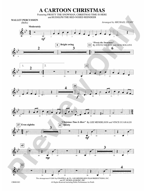 A Cartoon Christmas: Mallets: Mallets Part - Digital Sheet Music Download