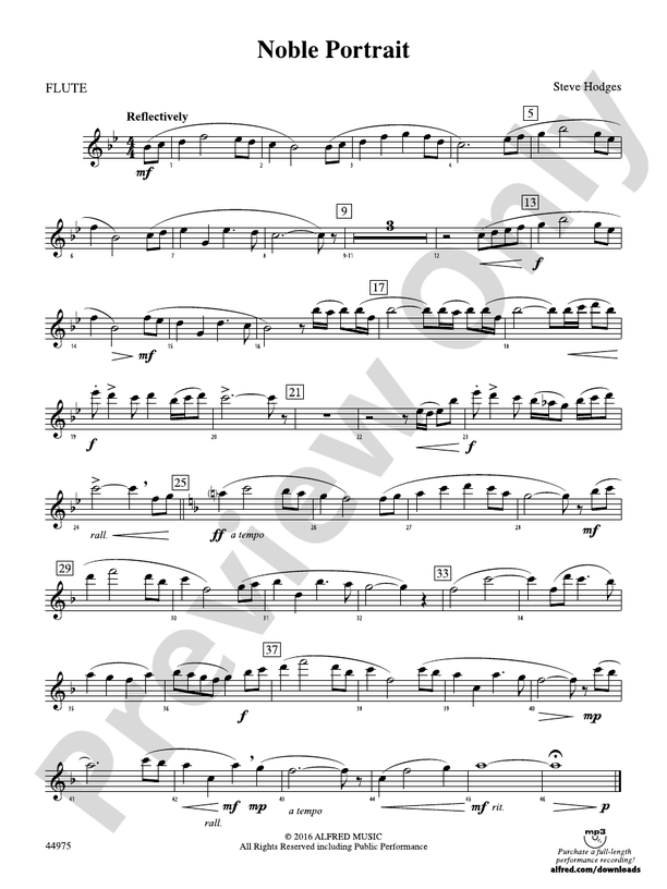 Noble Portrait: Flute: Flute Part - Digital Sheet Music Download