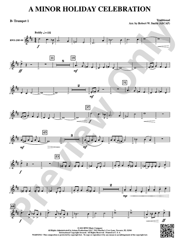 A Minor Holiday Celebration: 1st B-flat Trumpet: 1st B-flat Trumpet ...