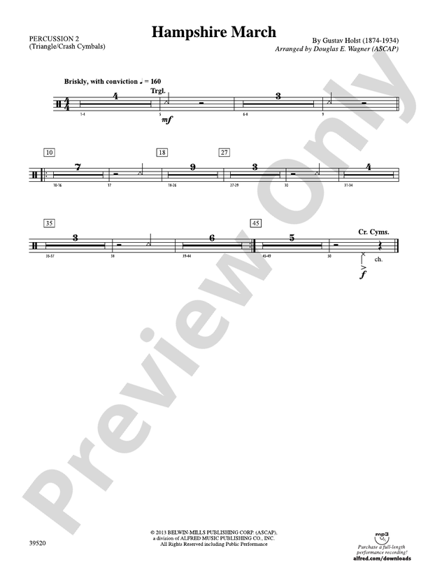 Hampshire March: 2nd Percussion: 2nd Percussion Part - Digital Sheet Music Download