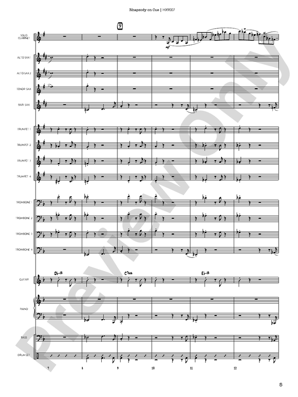 Rhapsody on Cue: Jazz Ensemble Conductor Score & Parts: Ryan Fraley ...