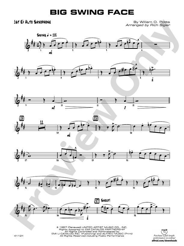 Big Swing Face: E-flat Alto Saxophone: E-flat Alto Saxophone Part ...