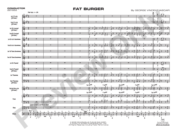 Fat Burger: Score: Jazz Ensemble Score - Digital Sheet Music Download