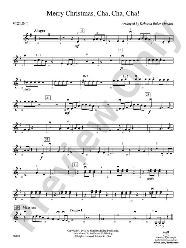 Merry Christmas, Cha, Cha, Cha!: 1st Violin: 1st Violin Part - Digital Sheet Music Download