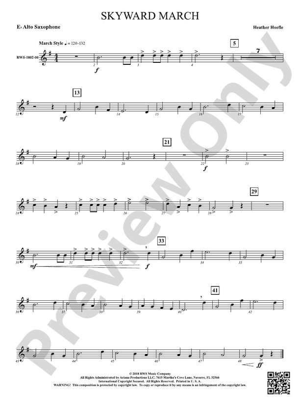 Skyward March: 1st E-flat Alto Saxophone: 1st E-flat Alto Saxophone ...