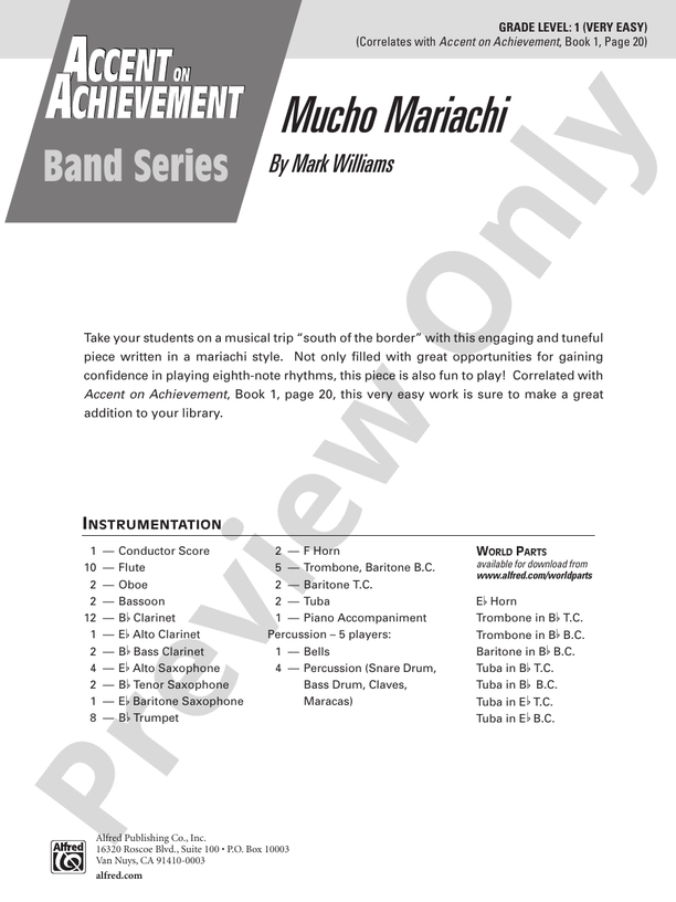 Mucho Mariachi: Score: Concert Band Score - Digital Sheet Music Download