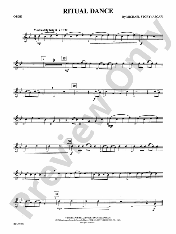 Ritual Dance: Oboe: Oboe Part - Digital Sheet Music Download