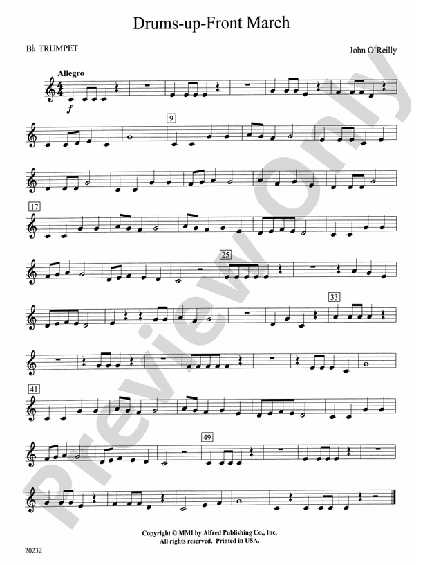 Drums-up-Front March: 1st B-flat Trumpet: 1st B-flat Trumpet Part ...
