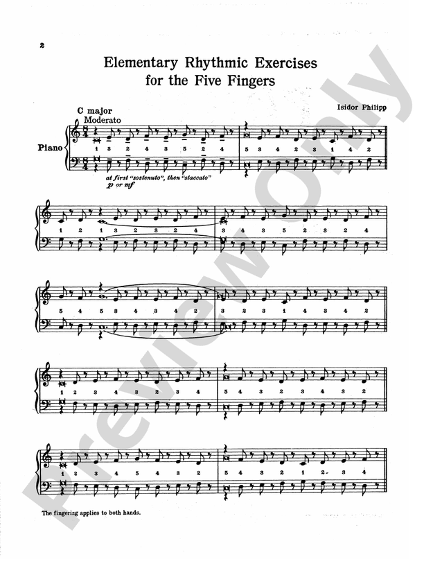 Philipp: Elementary Rhythmic Exercises for the Five Fingers: Elementary ...