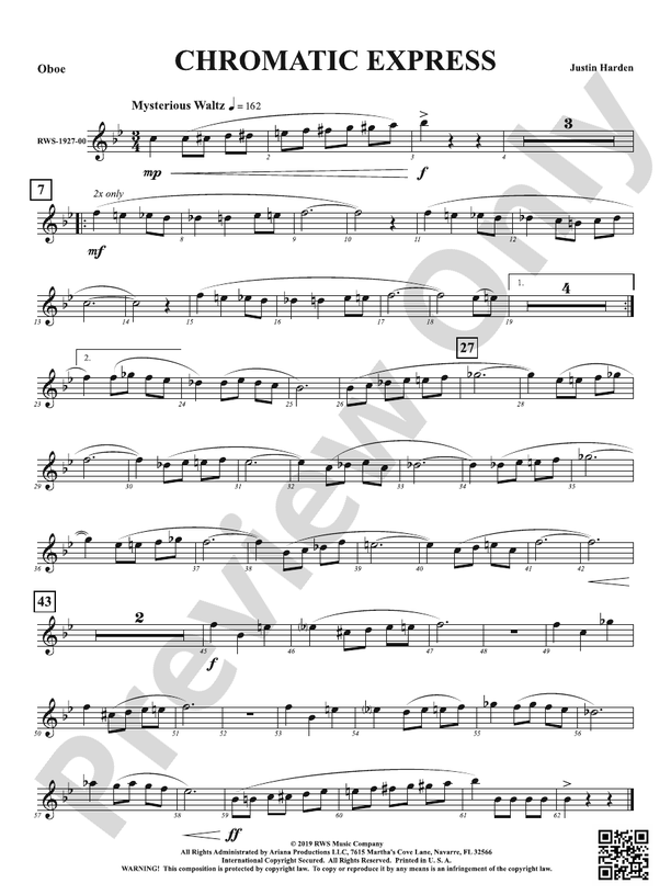 Chromatic Express: Oboe: Oboe Part: Justin Harden - Digital Sheet Music ...