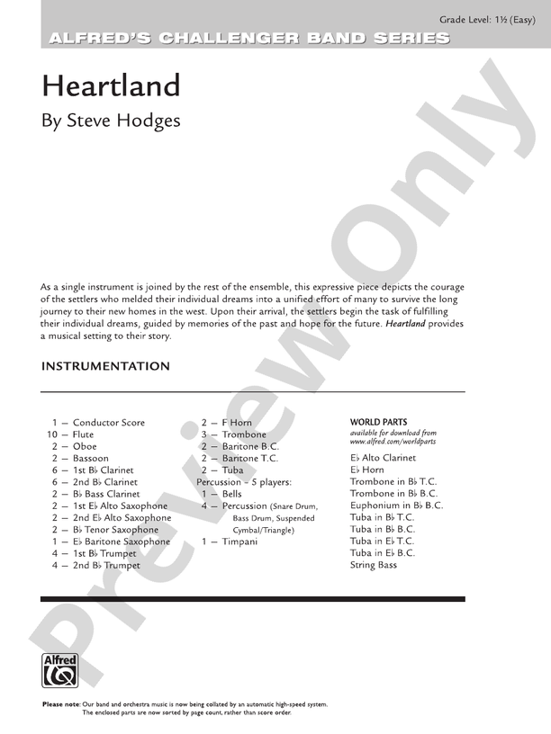 Heartland: Score: Concert Band Score - Digital Sheet Music Download