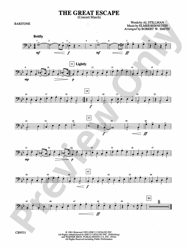 The Great Escape March: Baritone B.C.: Baritone B.C. Part - Digital ...