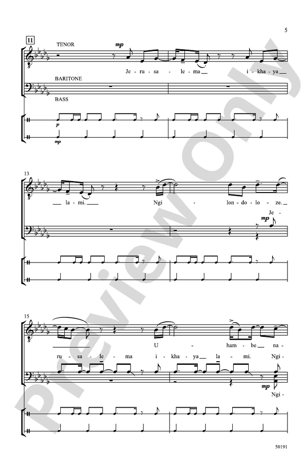 Jerusalema: SATB divisi, a cappella Choral Octavo: Master KG - Digital ...