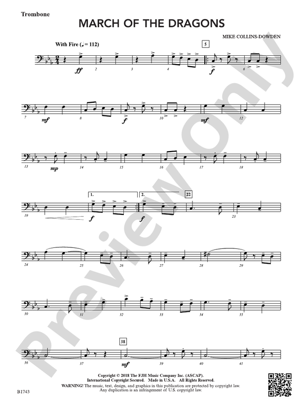 March of the Dragons: Trombone: Trombone Part: Mike Collins-Dowden ...