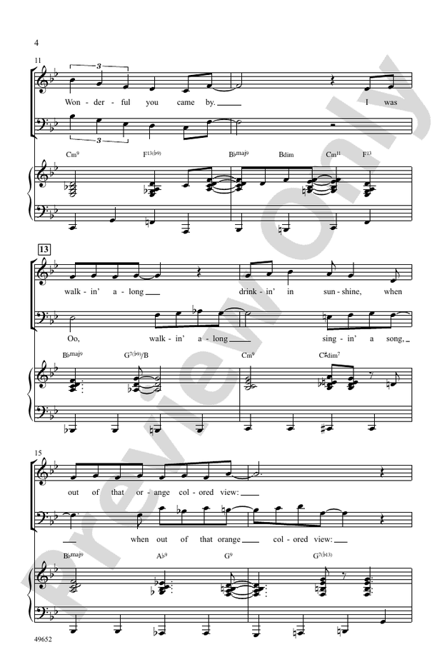 Orange Colored Sky: SATB Choral Octavo: Milton Delugg - Digital Sheet ...