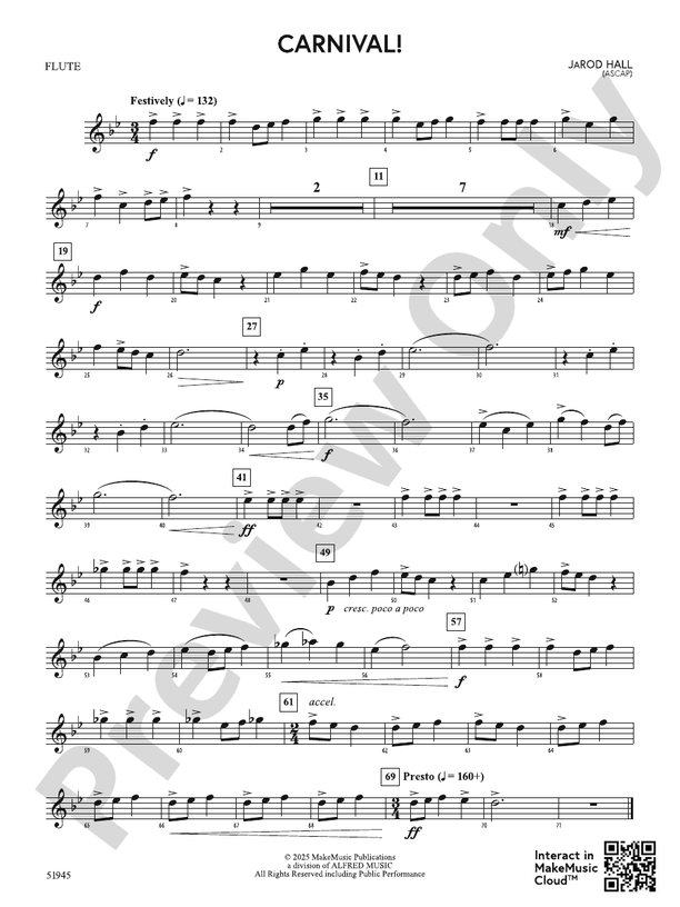 Carnival!: Flute: Flute Part - Digital Sheet Music Download